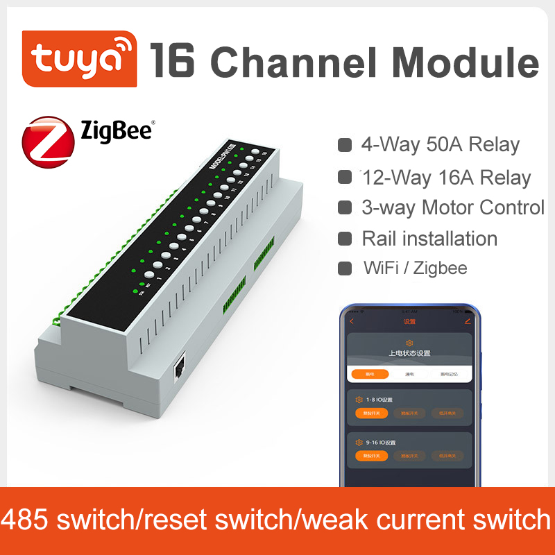 Tuya Smart Zigbee 16CH Relay Switch Module Remote Control Appliance ...